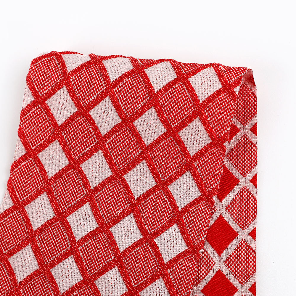 Jester Silk Blend Jacquard - Red – The Fabric Store NZ