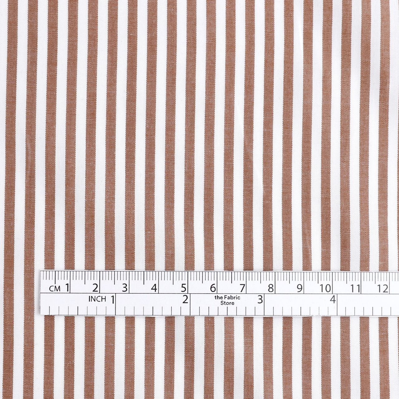 Candy Stripe Cotton - Hot Choc – The Fabric Store NZ